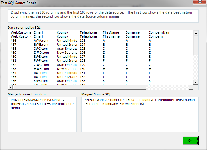 Validate, Import Excel data to SQL Server with a Stored Procedure